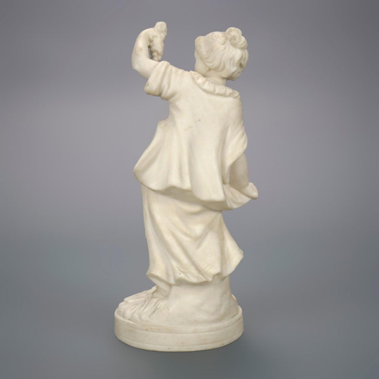 Antique Victorian Parian Statue of a Classical Young Woman with Grapes ...