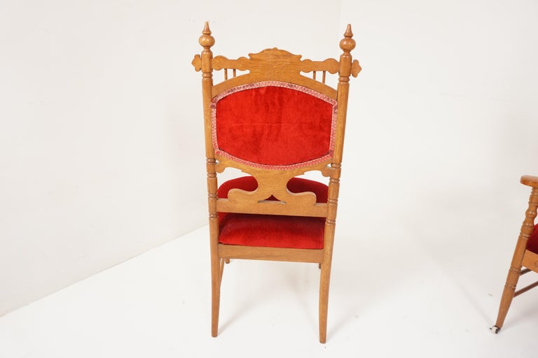 Antique Victorian Parlour Set, Carved Oak, Eastlake, American, 1890 ...