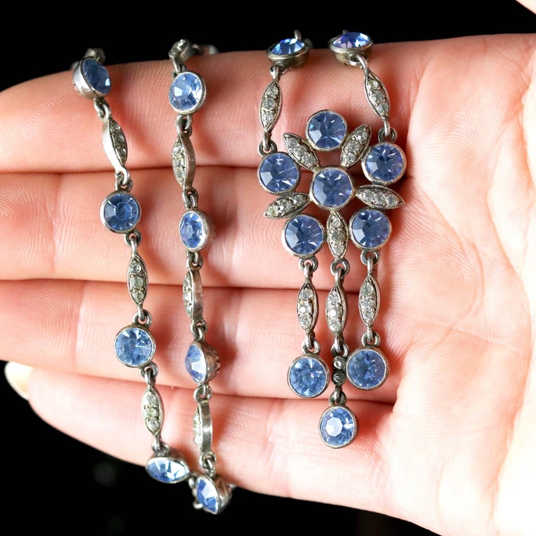 Antique Victorian Paste Stone Flower Necklace, circa 1900 For Sale at ...