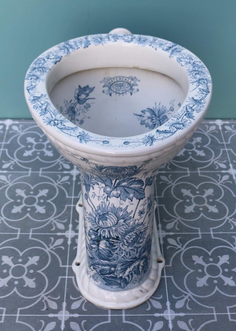 Antique Victorian Patterned Waterfall Toilet with S Trap For Sale at ...