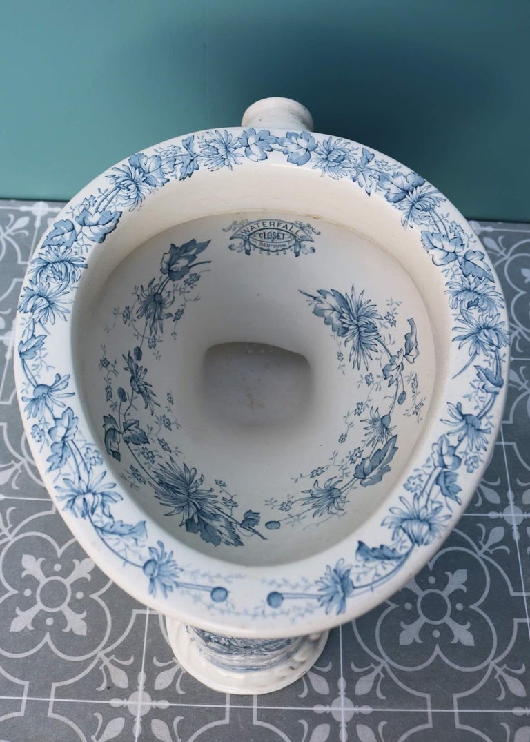 Antique Victorian Patterned Waterfall Toilet with S Trap For Sale at ...