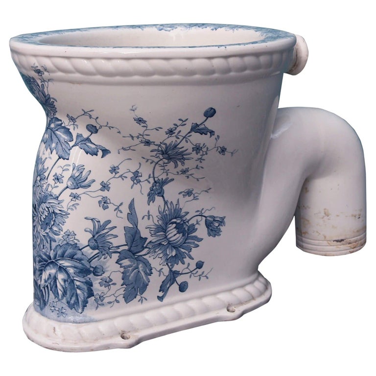 Antique Victorian Patterned Waterfall Toilet with S Trap For Sale at ...