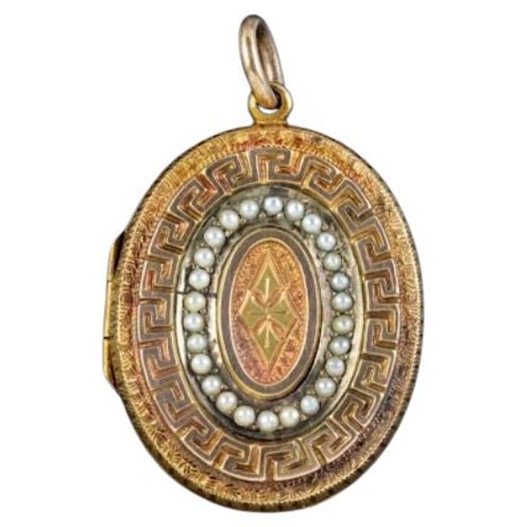 Antique Victorian Pearl Mourning Locket in 18 Carat Gold, circa 1880 ...