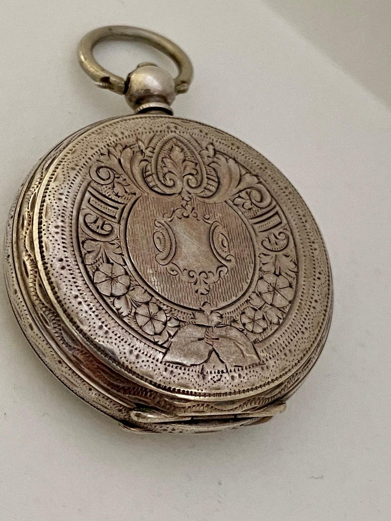 Antique Victorian Period Dimier Freres and Cie Silver and Enamel Pocket ...