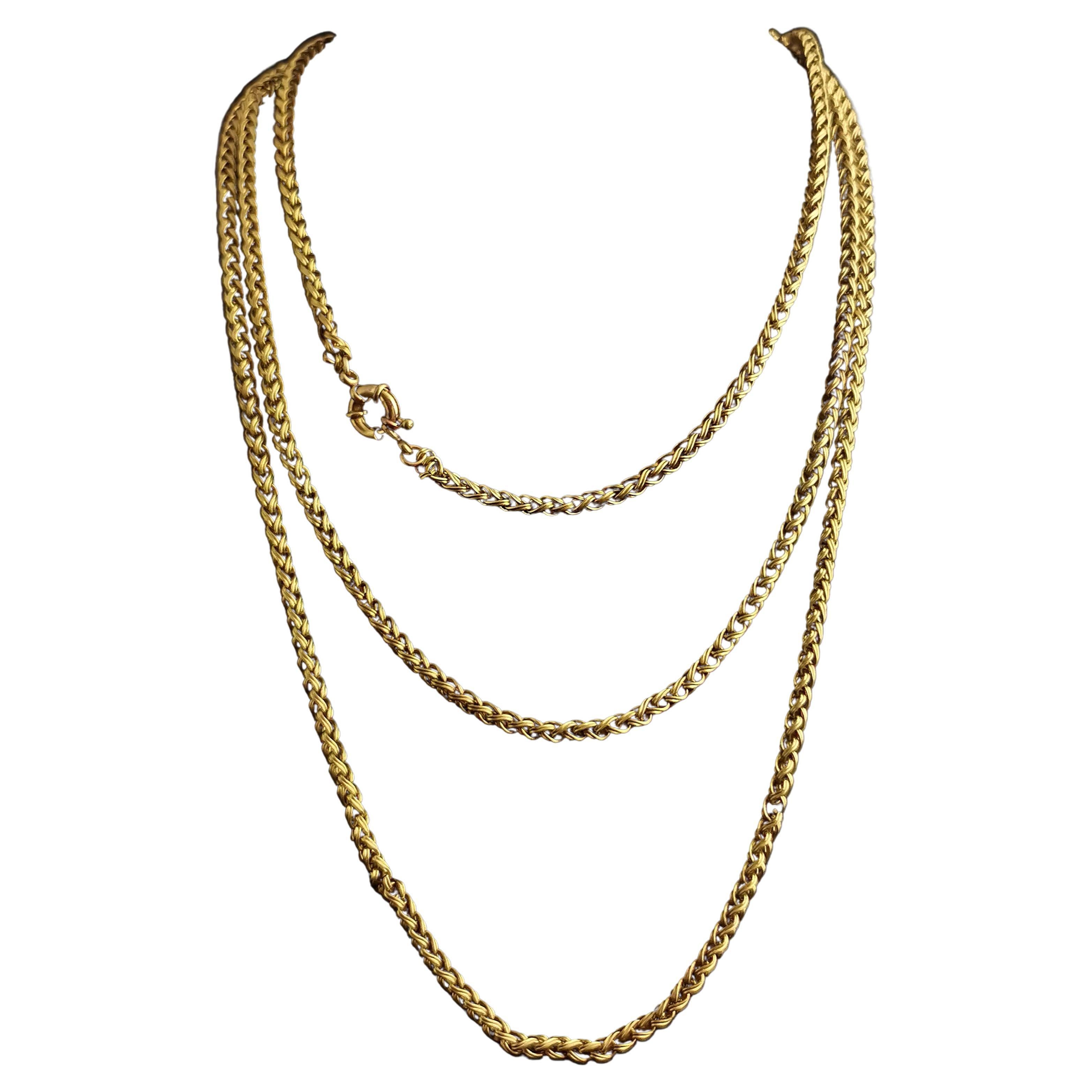 Antique Georgian Original Chain and Clasp, circa 1780 Long Chain at ...