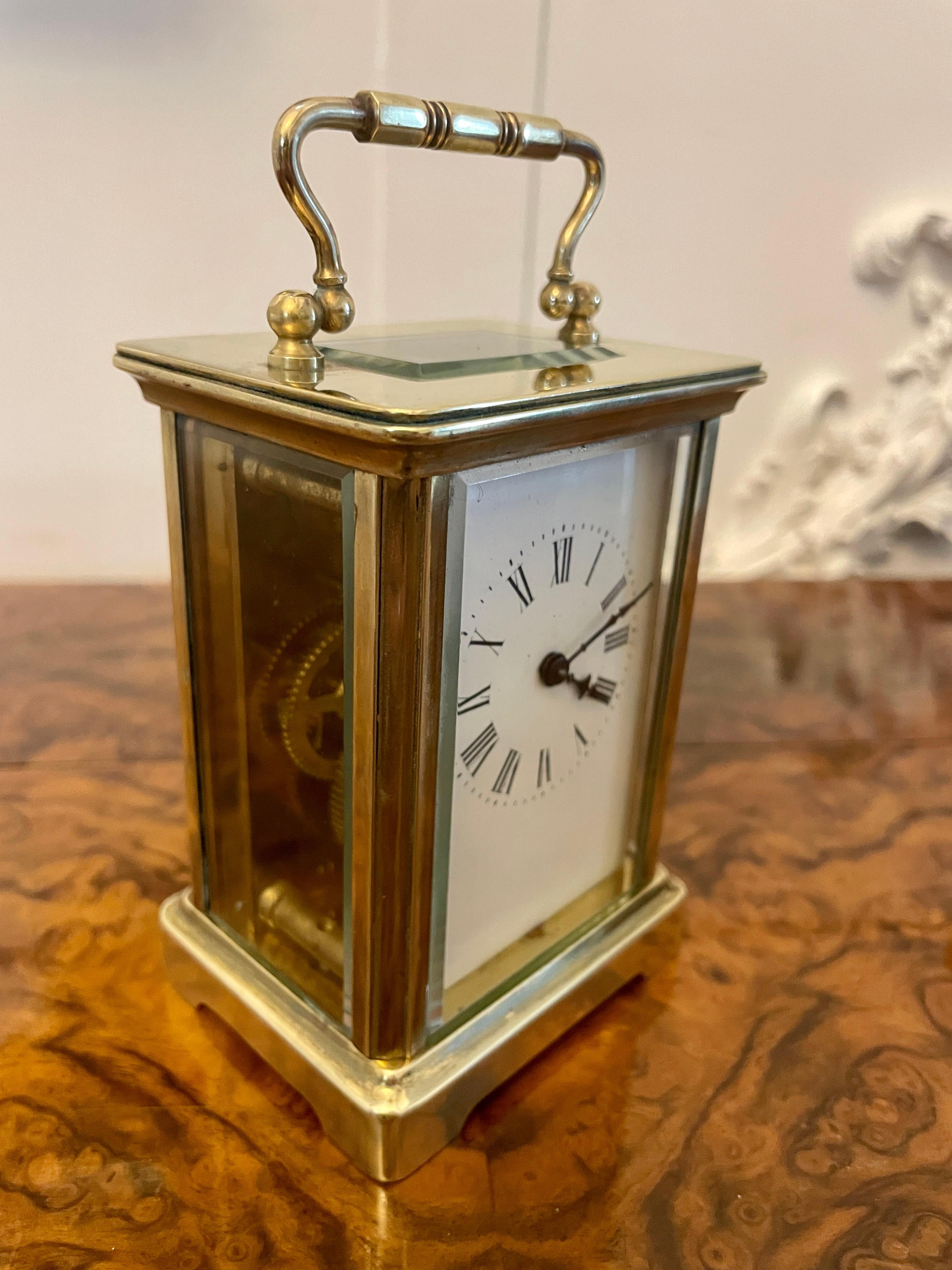 Antique Victorian Quality Brass Carriage Clock with Original Leather ...
