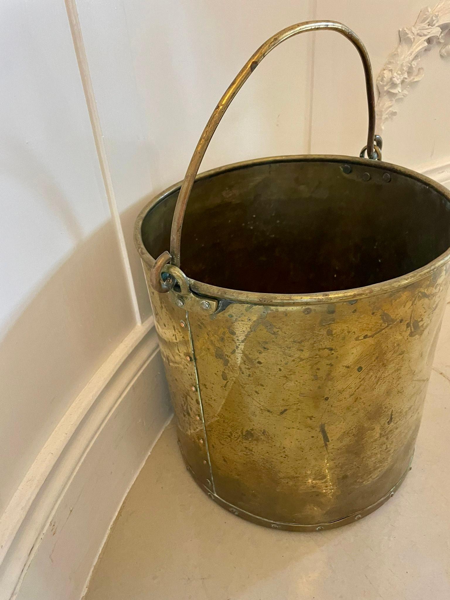 Antique Victorian Quality Brass Coal Bucket For Sale at 1stDibs