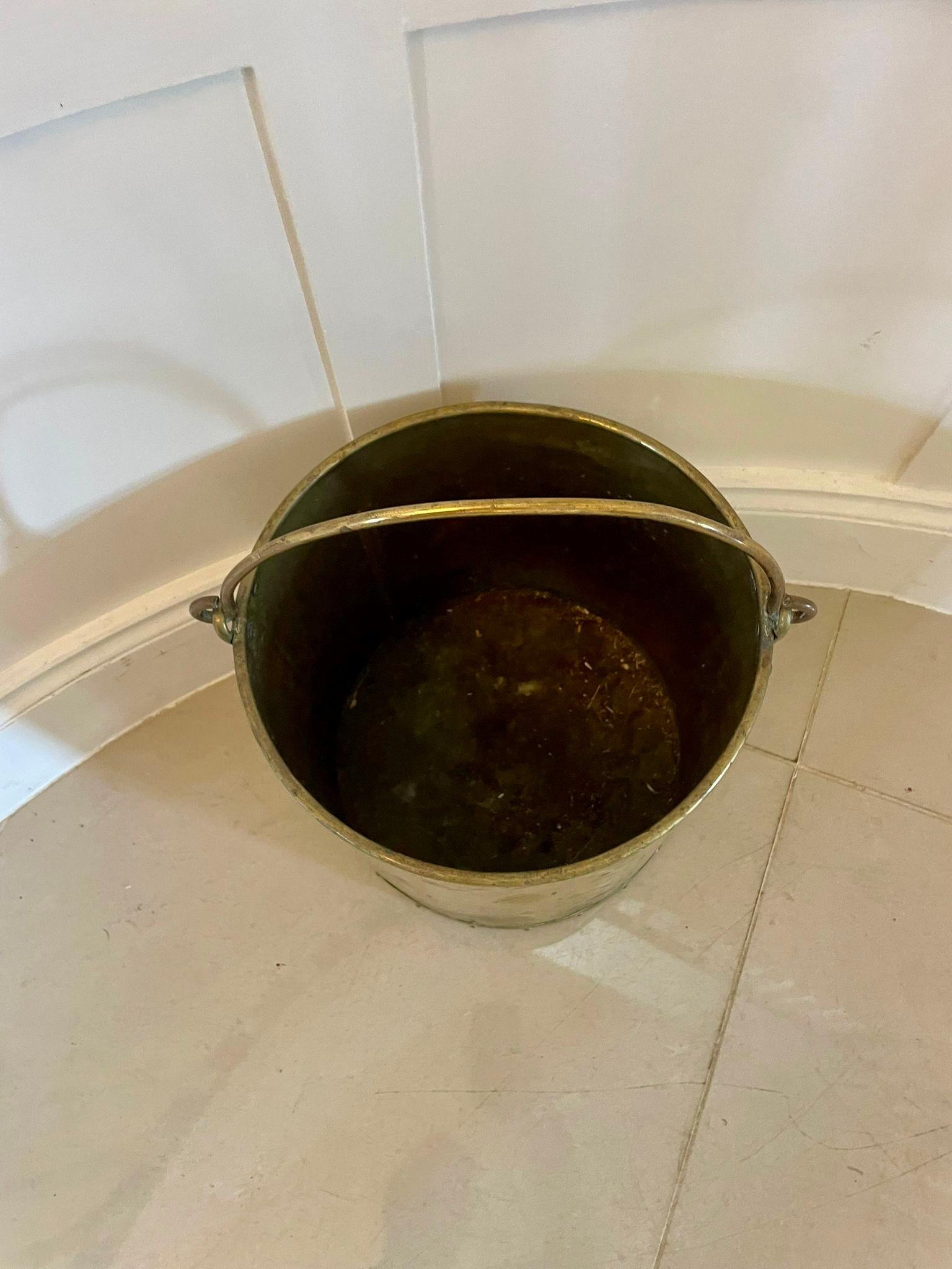 Antique Victorian Quality Brass Coal Bucket For Sale at 1stDibs