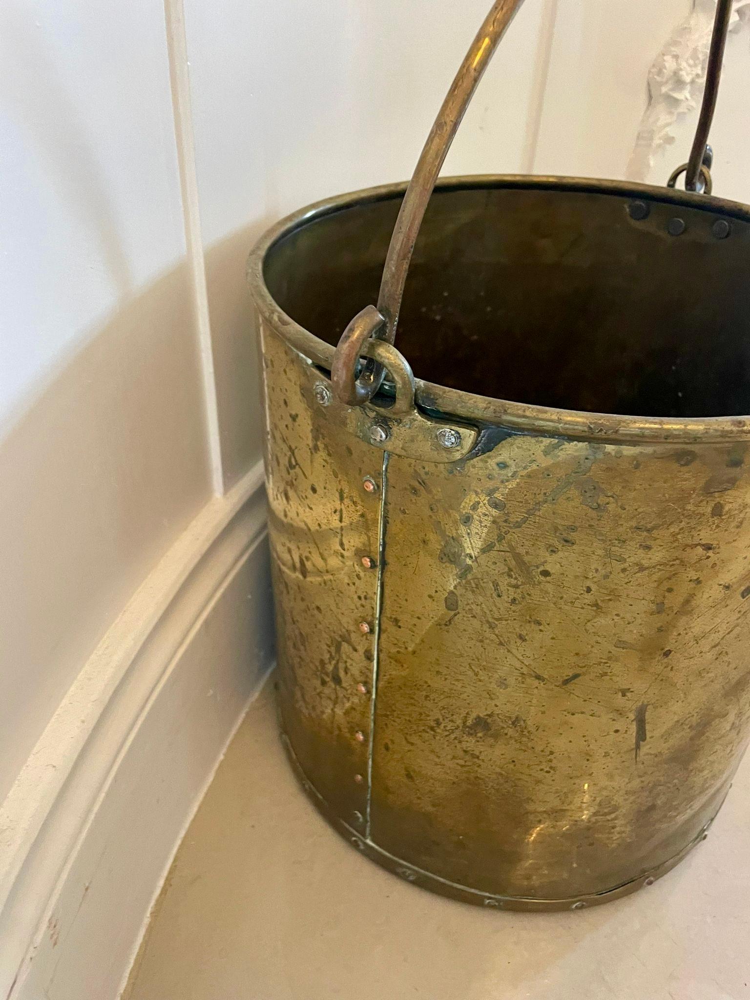Antique Victorian Quality Brass Coal Bucket For Sale at 1stDibs