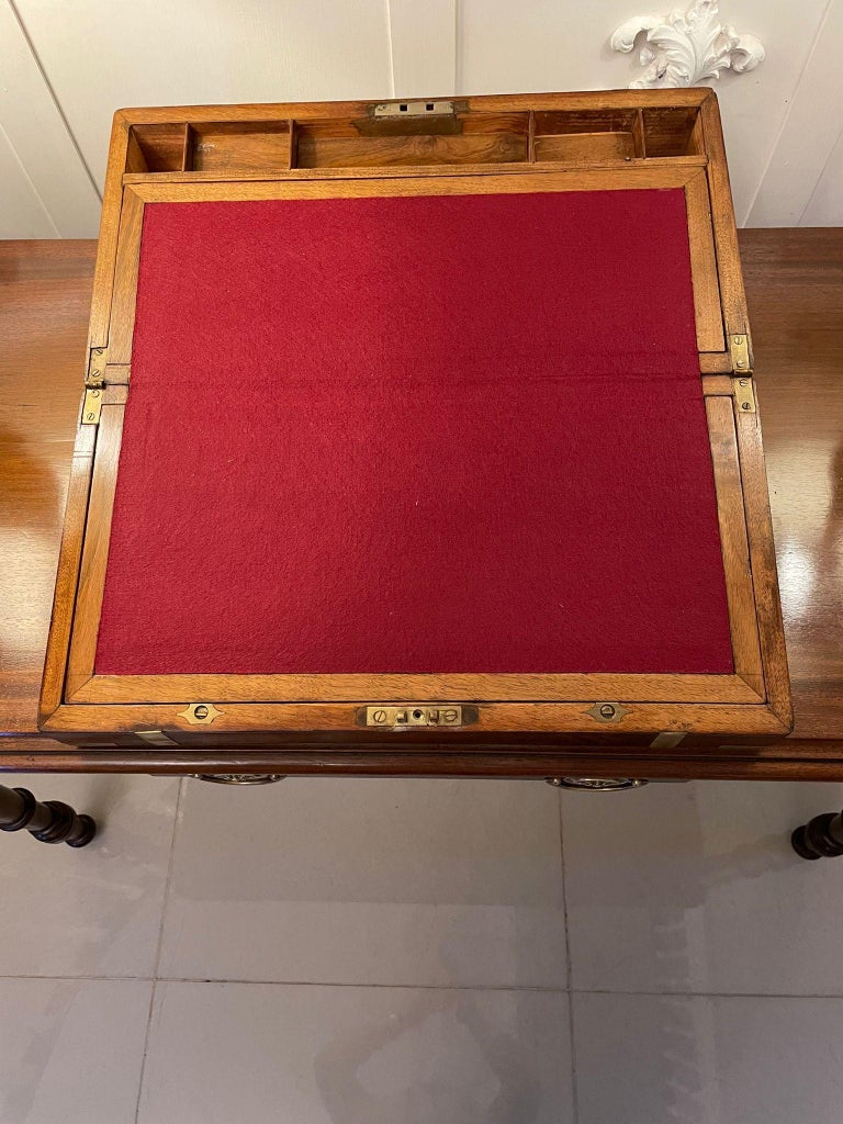 Antique Victorian Quality Burr Walnut Brass Bound Writing Box at 1stDibs