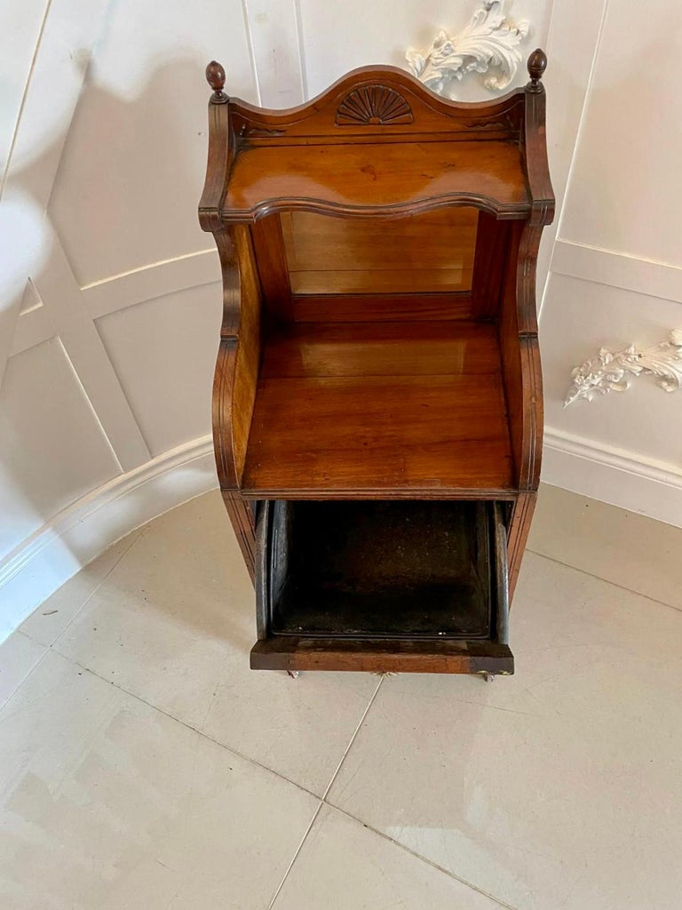 Antique Victorian Quality Carved Walnut Coal Box For Sale at 1stDibs