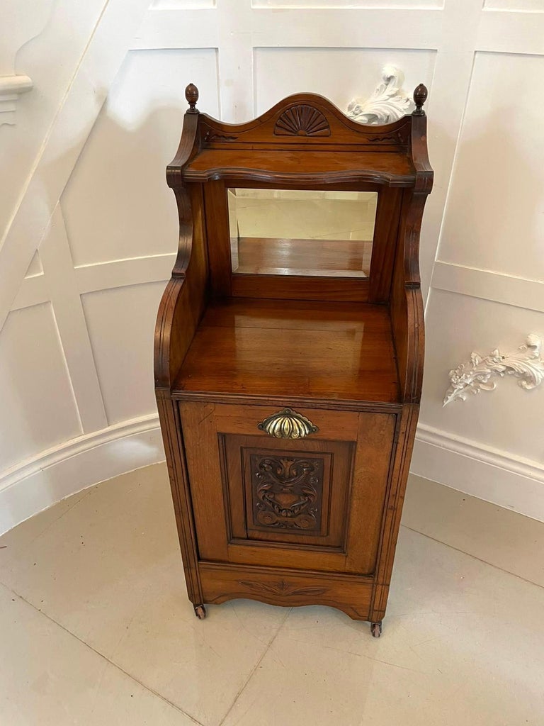 Antique Victorian Quality Carved Walnut Coal Box For Sale at 1stDibs