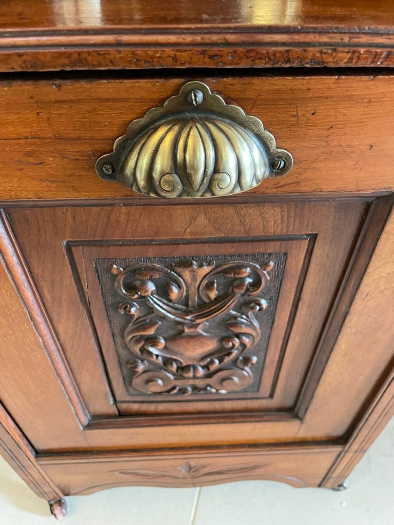 Antique Victorian Quality Carved Walnut Coal Box For Sale at 1stDibs