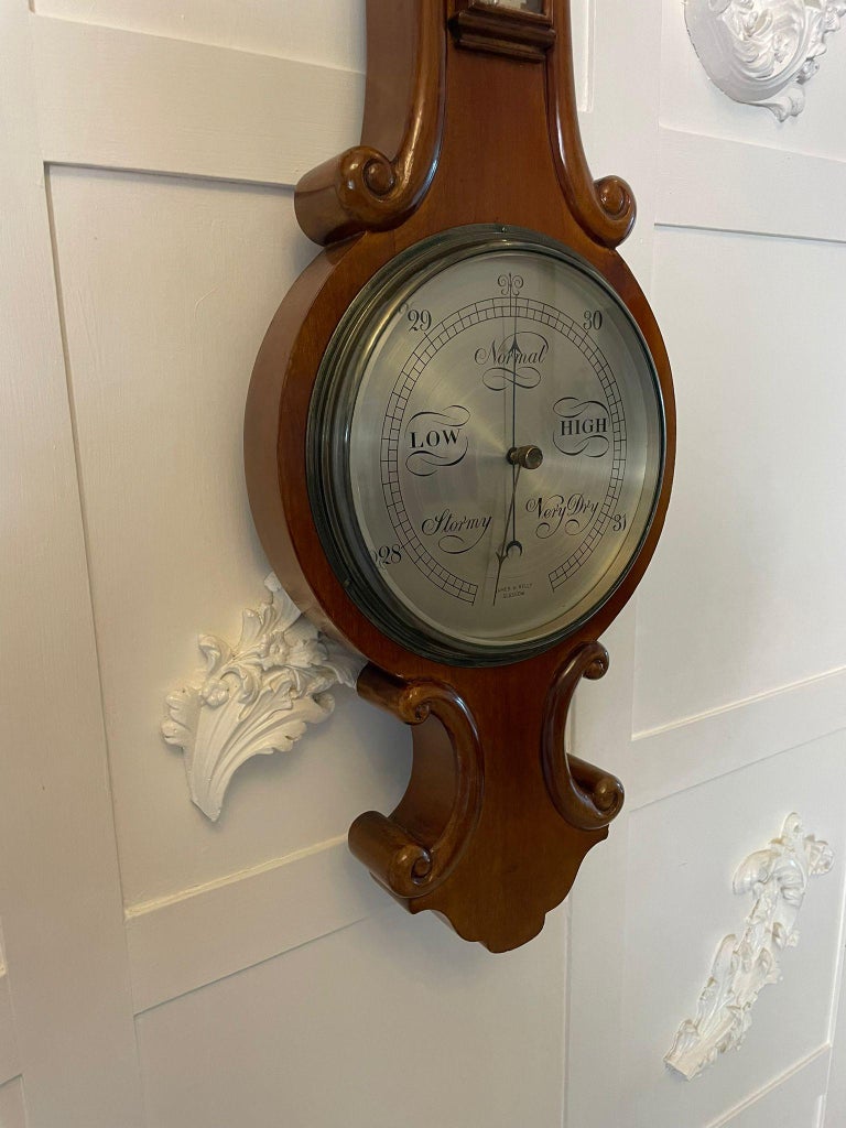 Antique Victorian Quality Mahogany Banjo Barometer by James H Kelly of ...
