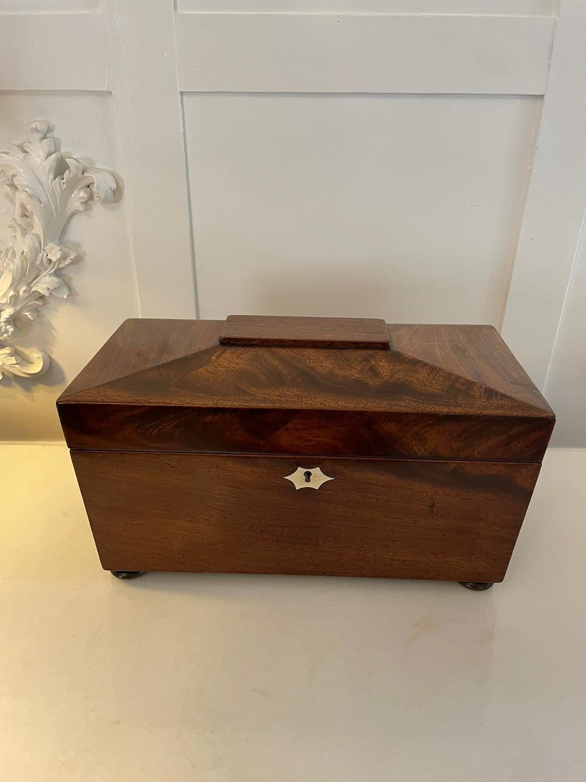 Antique Victorian Quality Mahogany Tea Caddy at 1stDibs