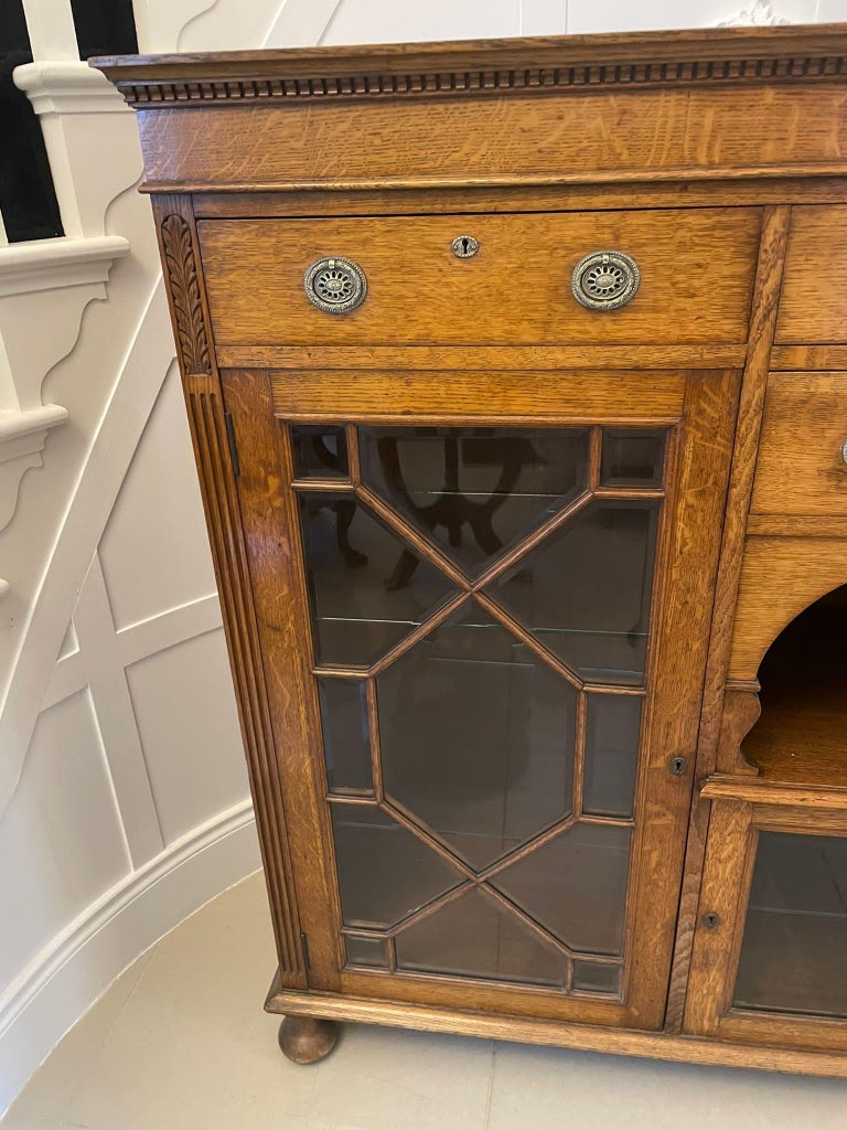 Antique Victorian Quality Oak Display Cabinet at 1stDibs