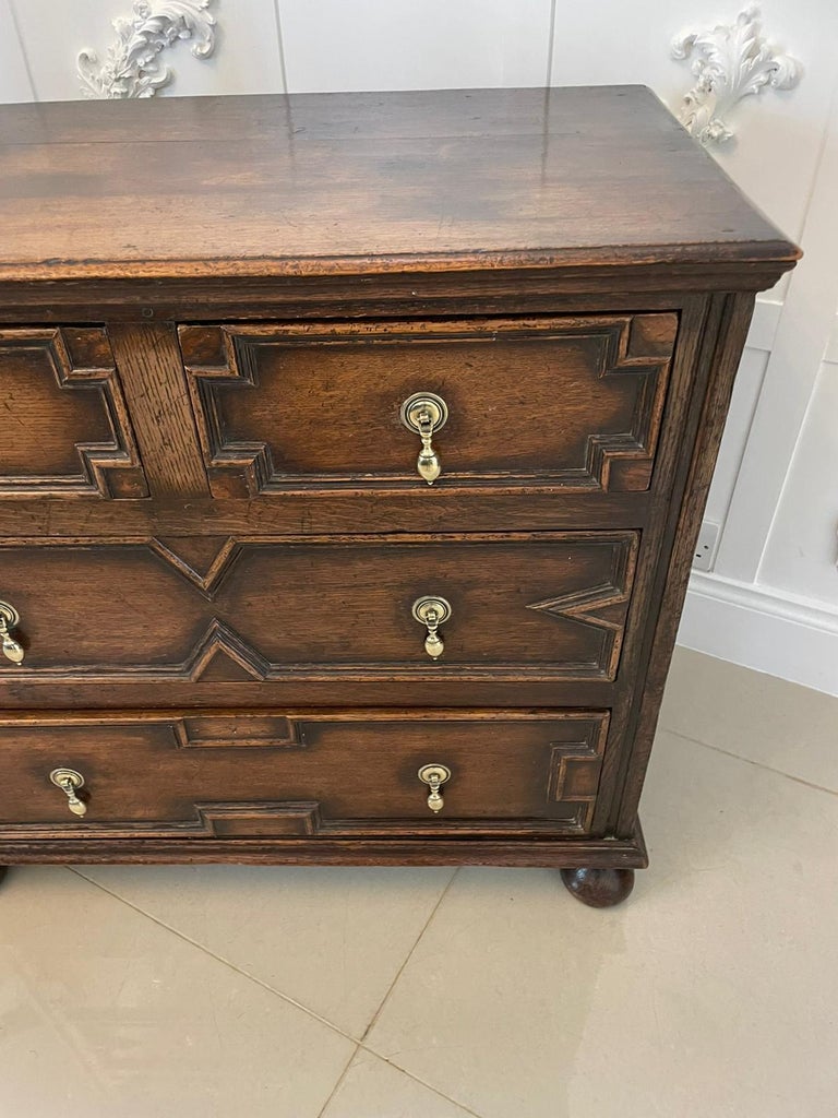 Antique Victorian Quality Oak Jacobean Chest of Drawers For Sale at 1stDibs