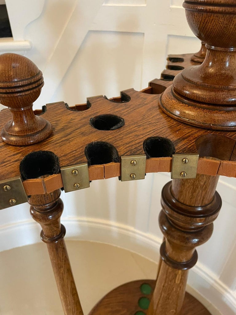 Antique Victorian Quality Oak Revolving Snooker Cue Stand For Sale at ...
