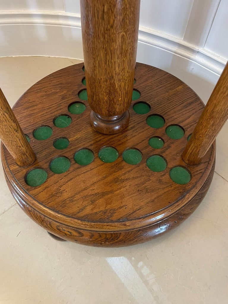 Antique Victorian Quality Oak Revolving Snooker Cue Stand For Sale at ...