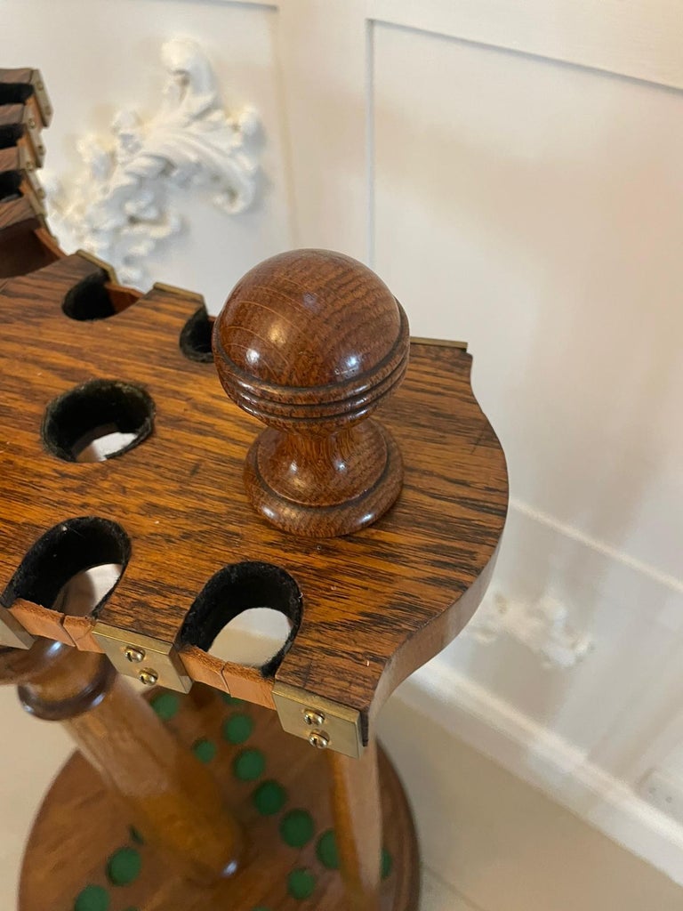 Antique Victorian Quality Oak Revolving Snooker Cue Stand For Sale at ...