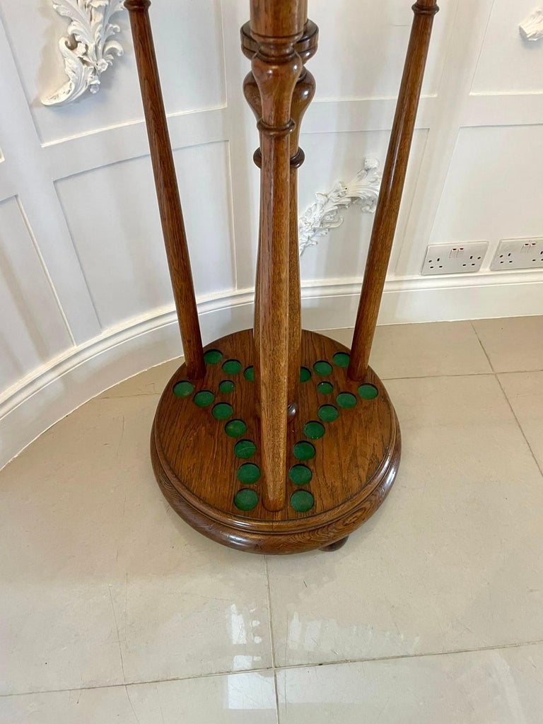 Antique Victorian Quality Oak Revolving Snooker Cue Stand For Sale at ...