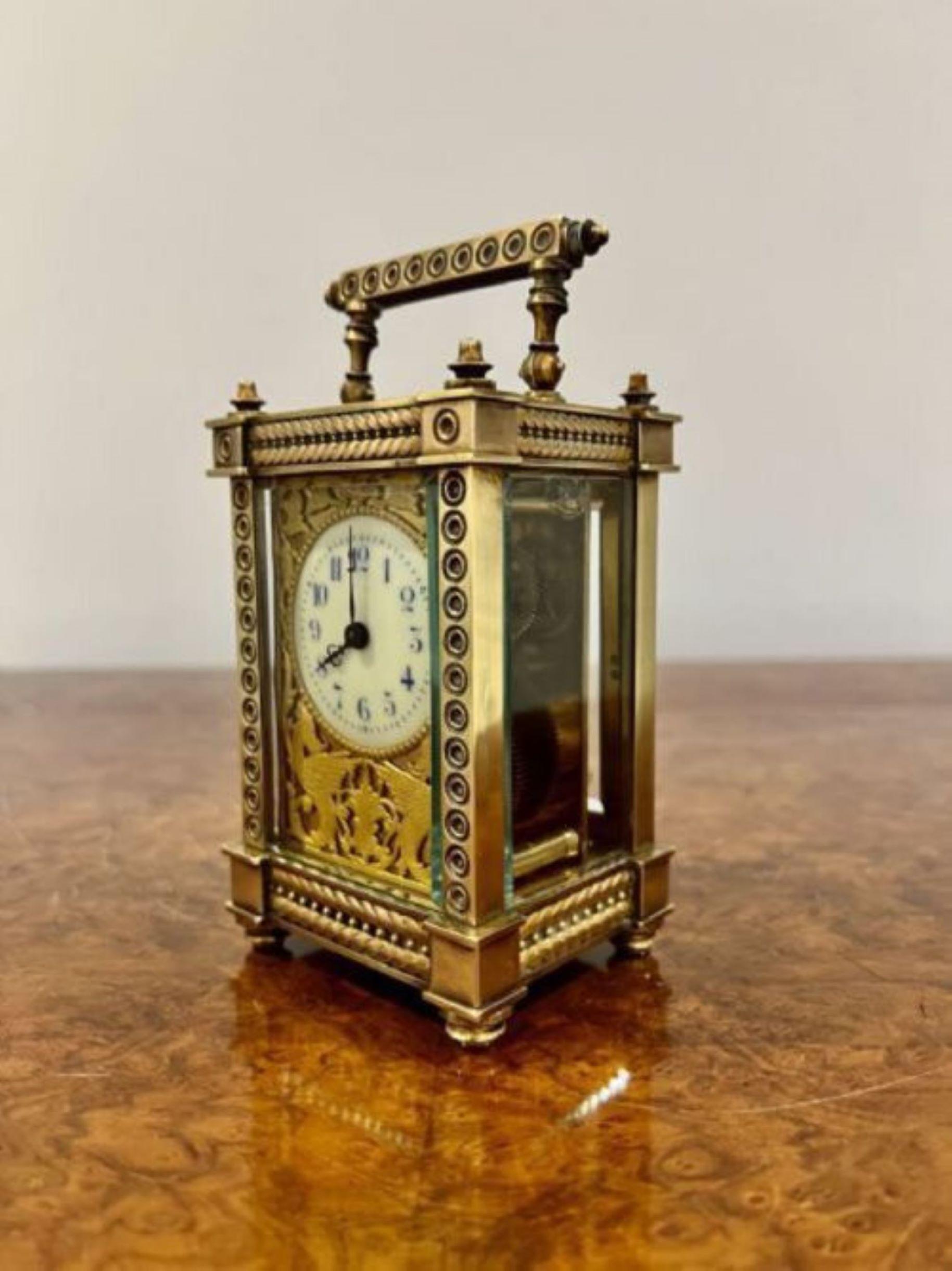 Antique Victorian quality ornate brass French carriage clock For Sale ...