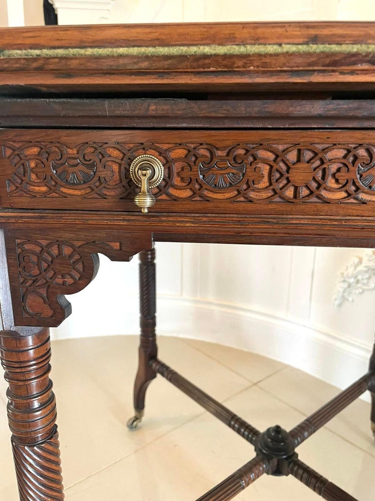 Antique Victorian Quality Rosewood Inlaid Envelope Card/Lamp Table For ...
