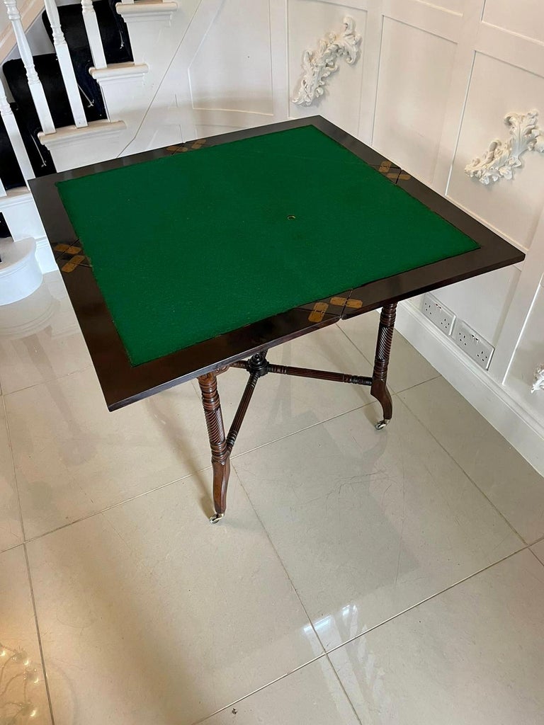 Antique Victorian Quality Rosewood Inlaid Envelope Card/Lamp Table For ...