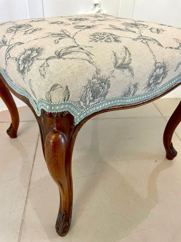 Antique Victorian Quality Walnut Stool For Sale at 1stDibs