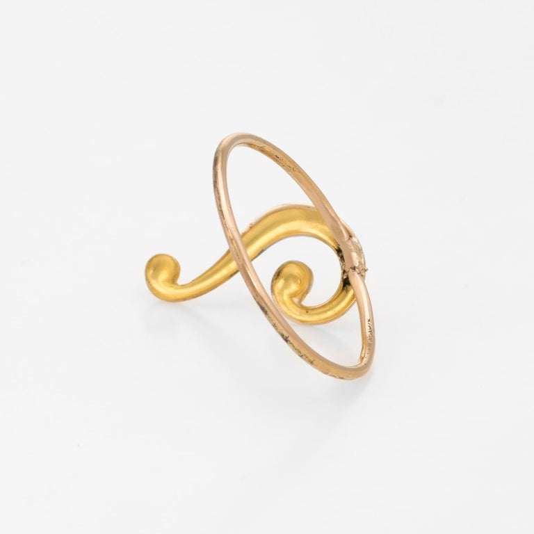 Antique Victorian Question Mark Ring Conversion 10 Karat Gold Vintage Jewelry For Sale at 1stDibs