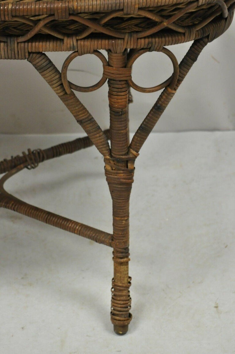 Antique Victorian Rattan and Wicker Baby Bassinet Cradle For Sale at ...