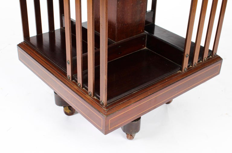 Antique Victorian Revolving Bookcase Flame Mahogany, 19th C For Sale at ...