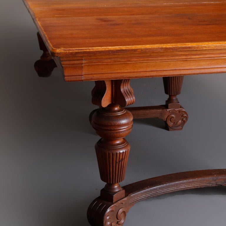 Antique Victorian R.J. Horner School Oak Dining and Banquet Table with ...