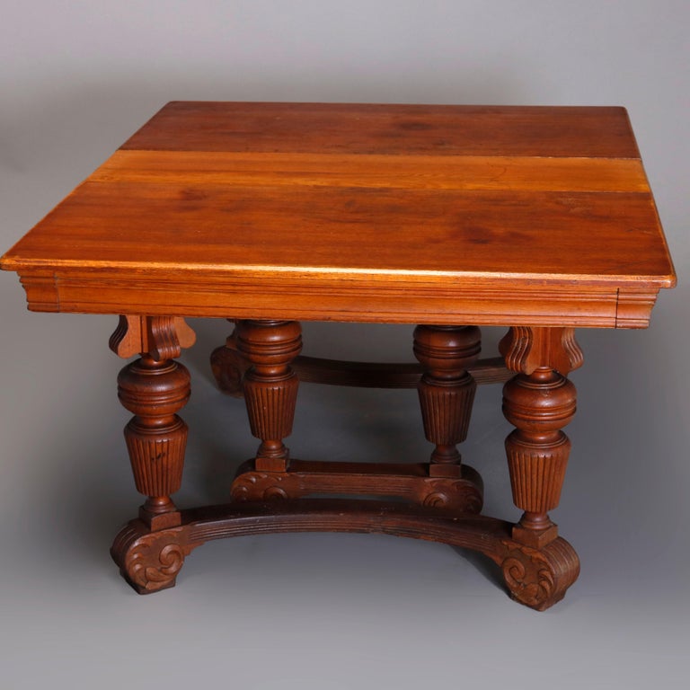 Antique Victorian R.J. Horner School Oak Dining and Banquet Table with ...