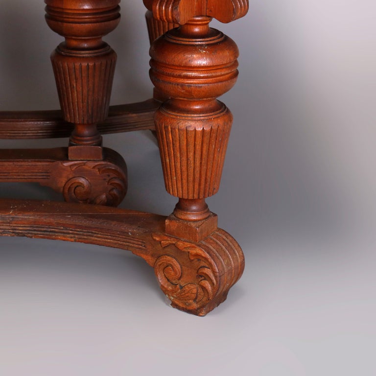 Antique Victorian R.J. Horner School Oak Dining and Banquet Table with ...