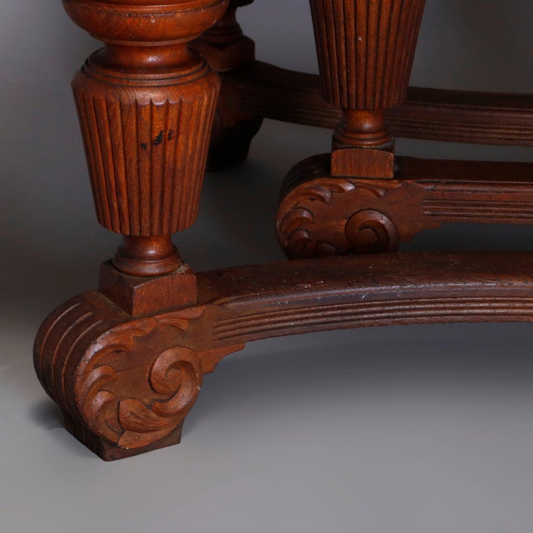 Antique Victorian R.J. Horner School Oak Dining and Banquet Table with ...