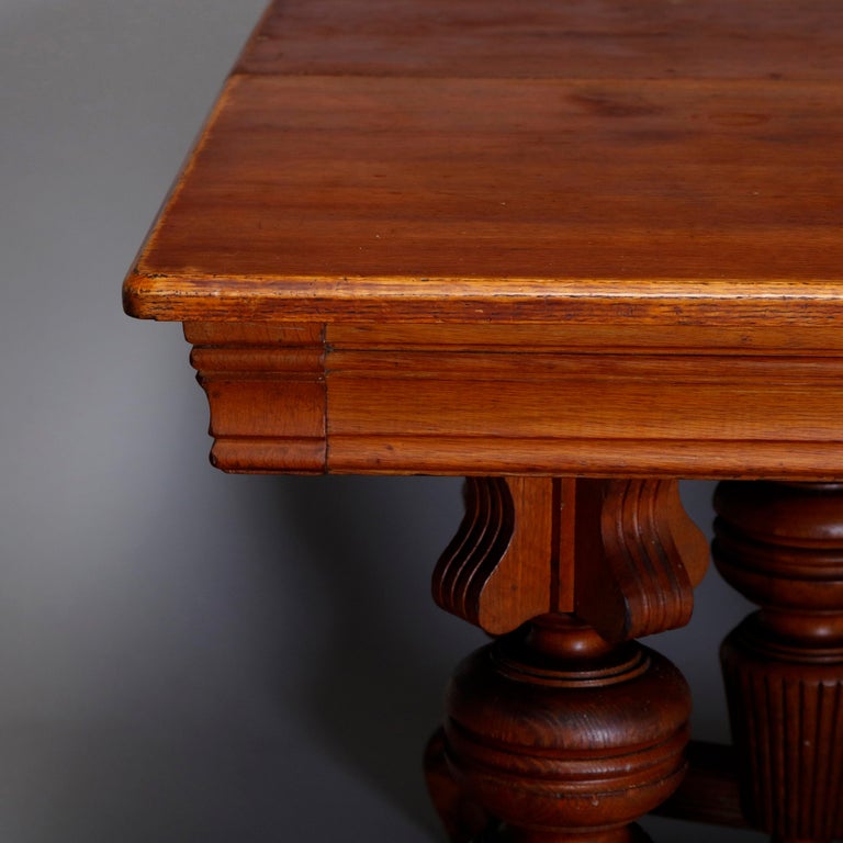 Antique Victorian R.J. Horner School Oak Dining and Banquet Table with ...