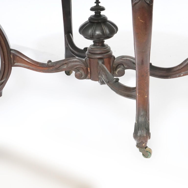 Antique Victorian Rosewood Rococo Revival Turtle Top Marble Top Table ...