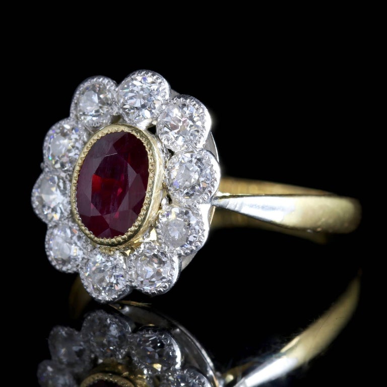 Antique Victorian Ruby Diamond Cluster Ring at 1stDibs | ruby and ...