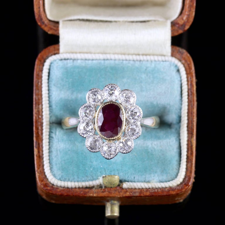 Antique Victorian Ruby Diamond Cluster Ring at 1stDibs | ruby and ...
