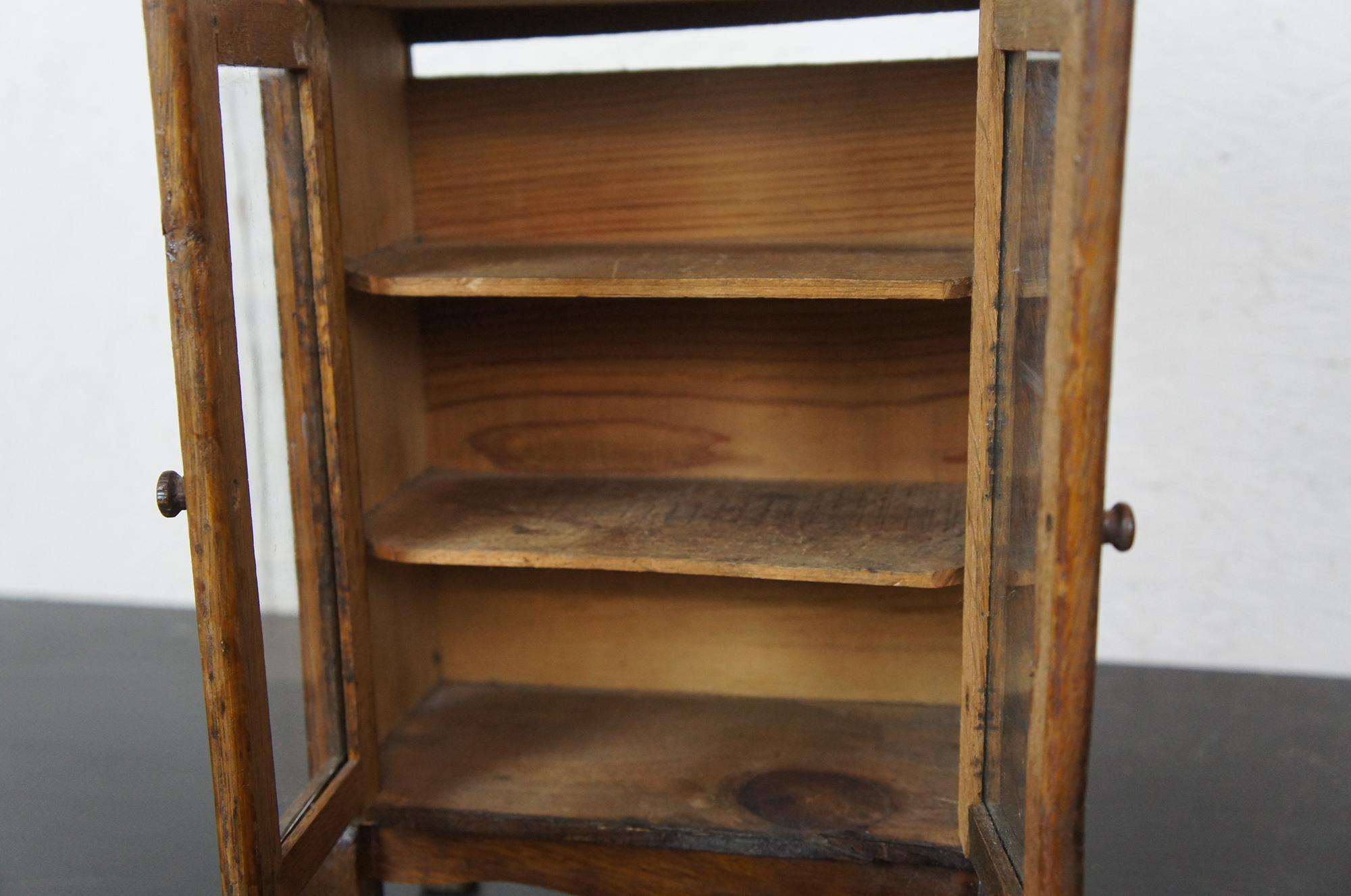 Victorian Salesman Sample Miniature Oak Bookcase Curio Cabinet with ...