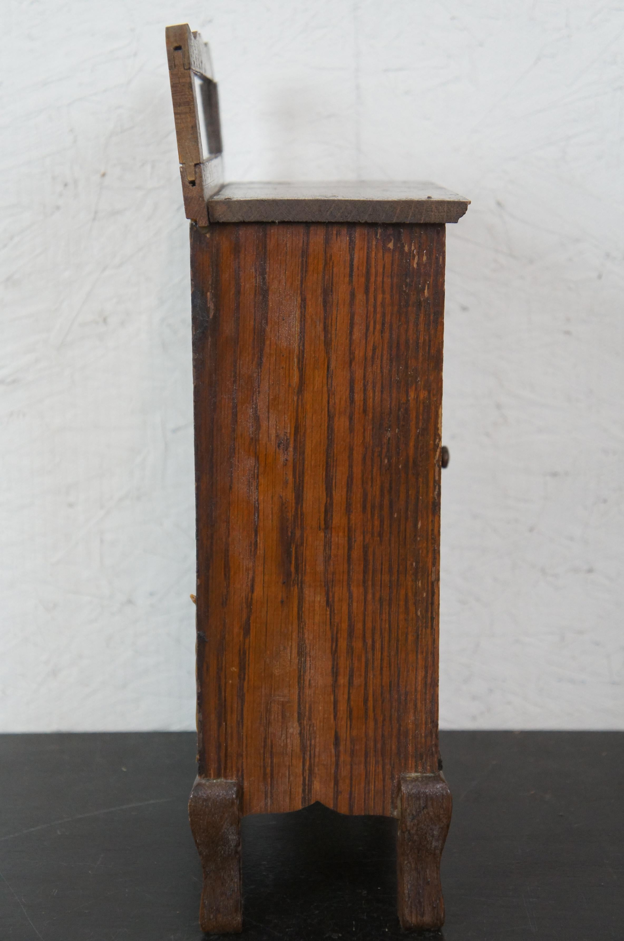 Victorian Salesman Sample Miniature Oak Bookcase Curio Cabinet with ...