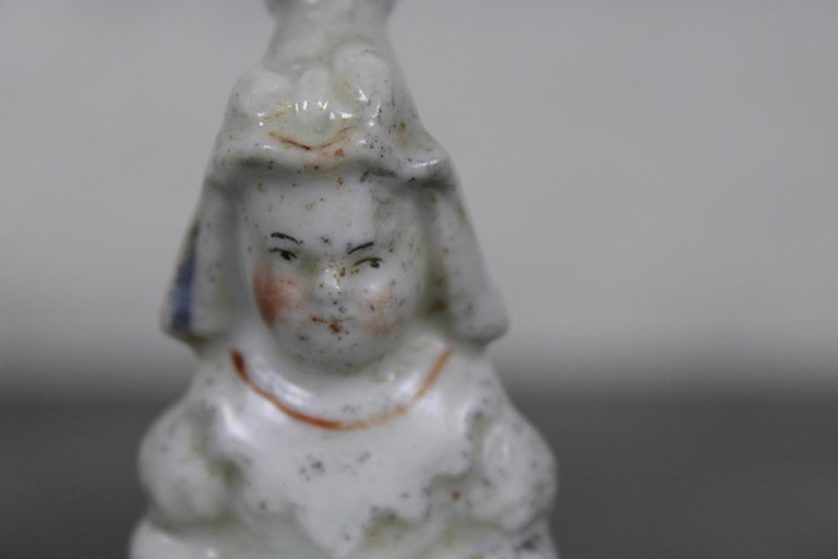 Antique Victorian Salt Glaze Staffordshire Miniature Figurine Girl on ...