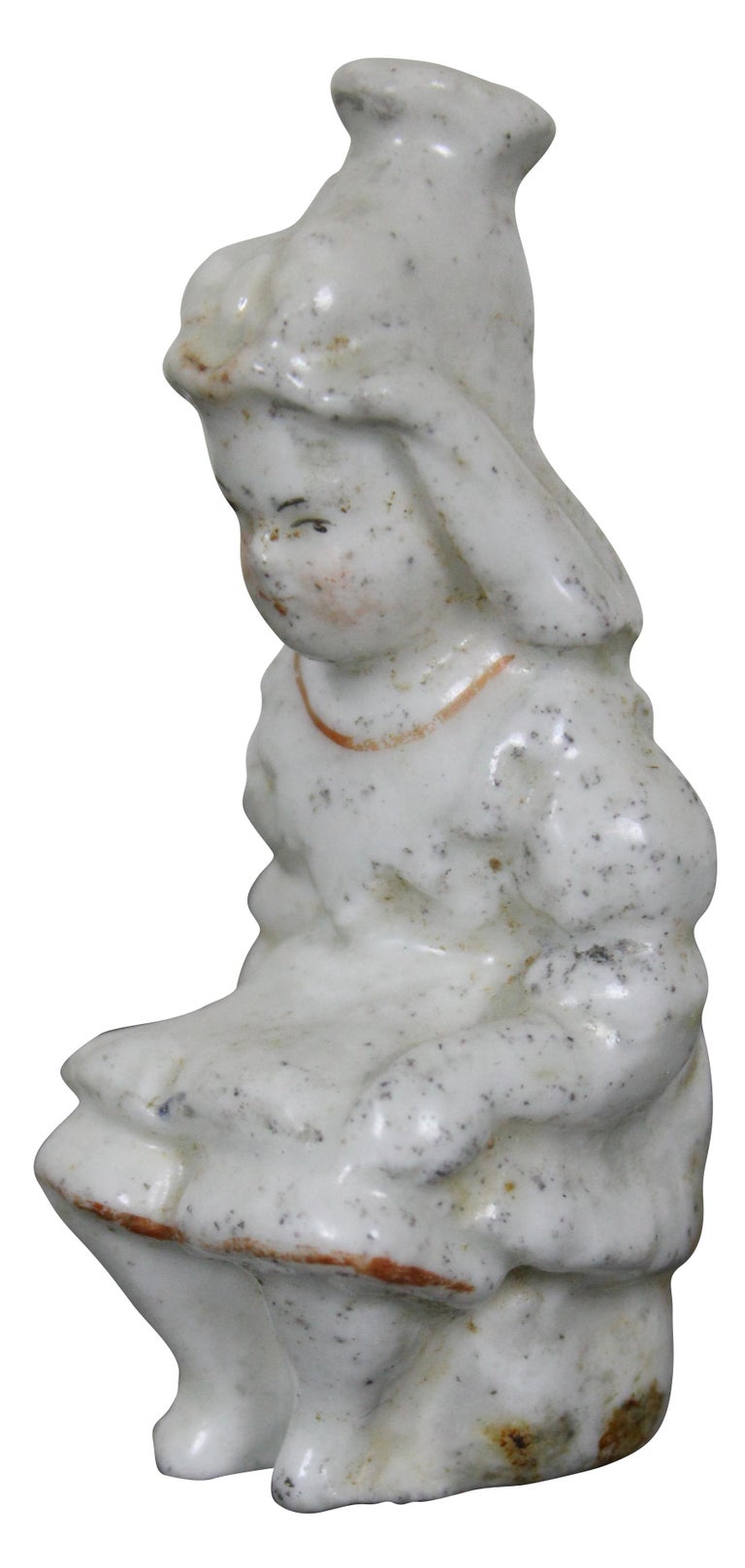 Antique Victorian Salt Glaze Staffordshire Miniature Figurine Girl on ...