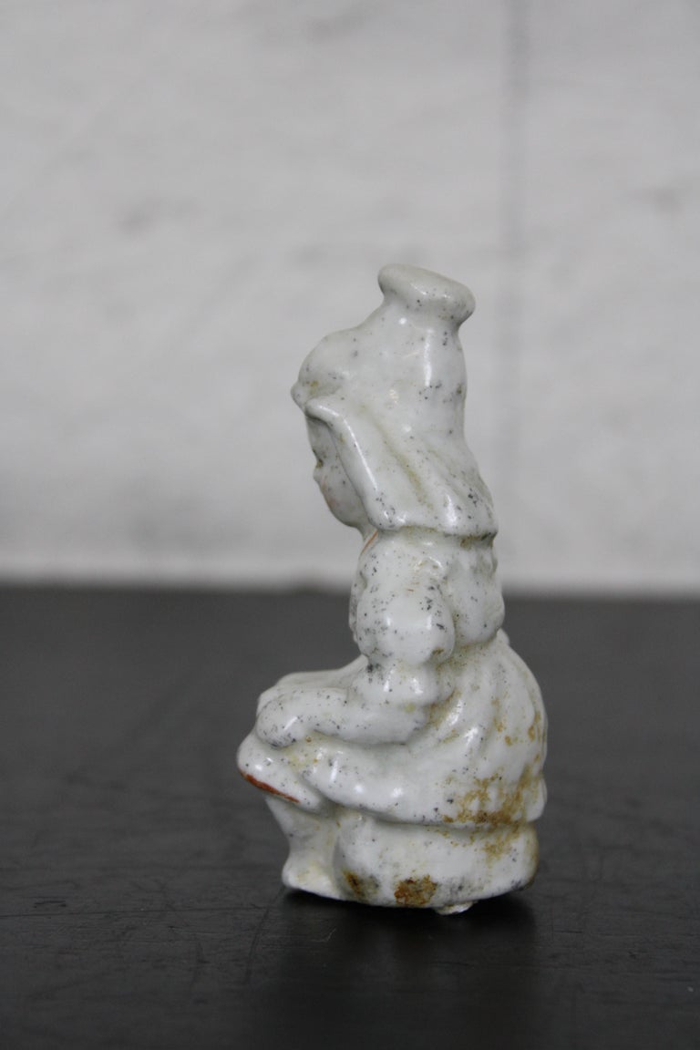 Antique Victorian Salt Glaze Staffordshire Miniature Figurine Girl on ...