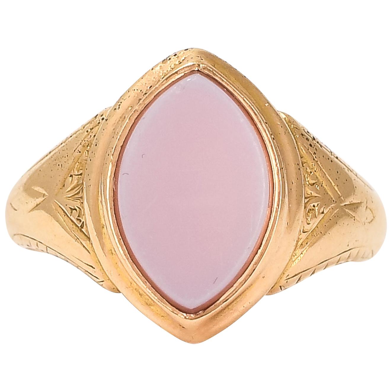 Antique Edwardian Blue Sardonyx Signet Ring at 1stDibs