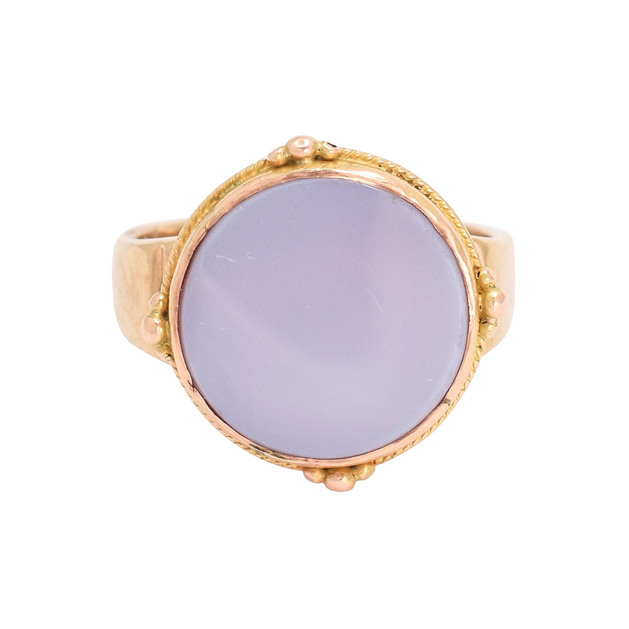 Antique Victorian Sardonyx Round Signet Ring at 1stDibs