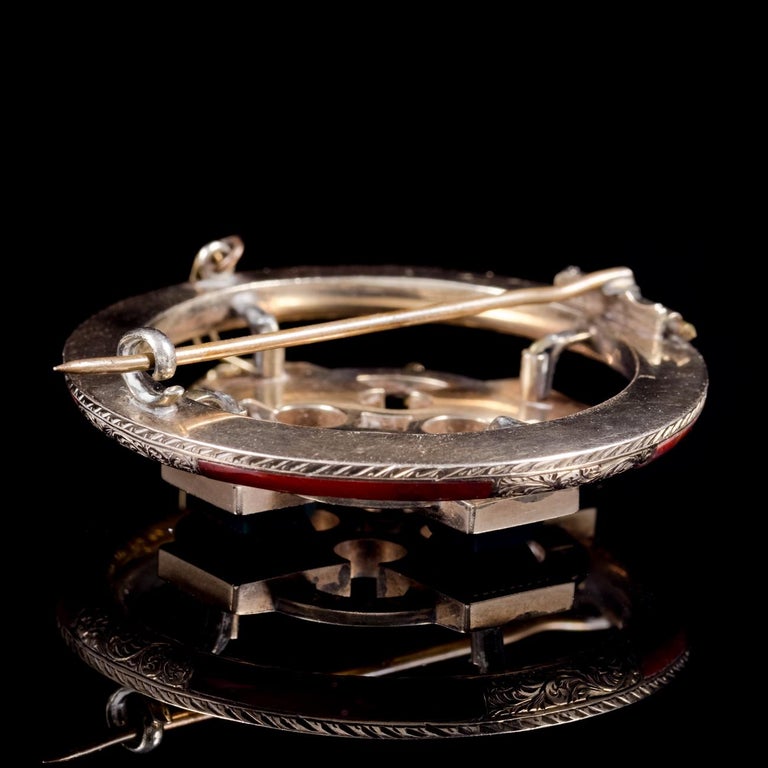 Antique Victorian Scottish 9 Carat Gold Agate Celtic Brooch, circa 1880 ...