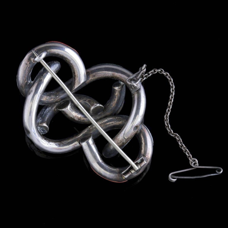 Antique Victorian Scottish Brooch Silver Agate Knot Brooch, circa 1860 ...