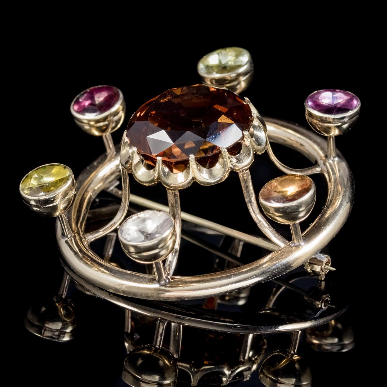 Antique Victorian Scottish Cairngorm Brooch 9 Carat Gold, circa 1880 at ...